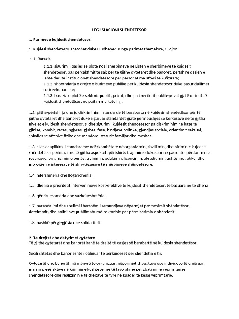 Legjislacioni Shendetesor | PDF