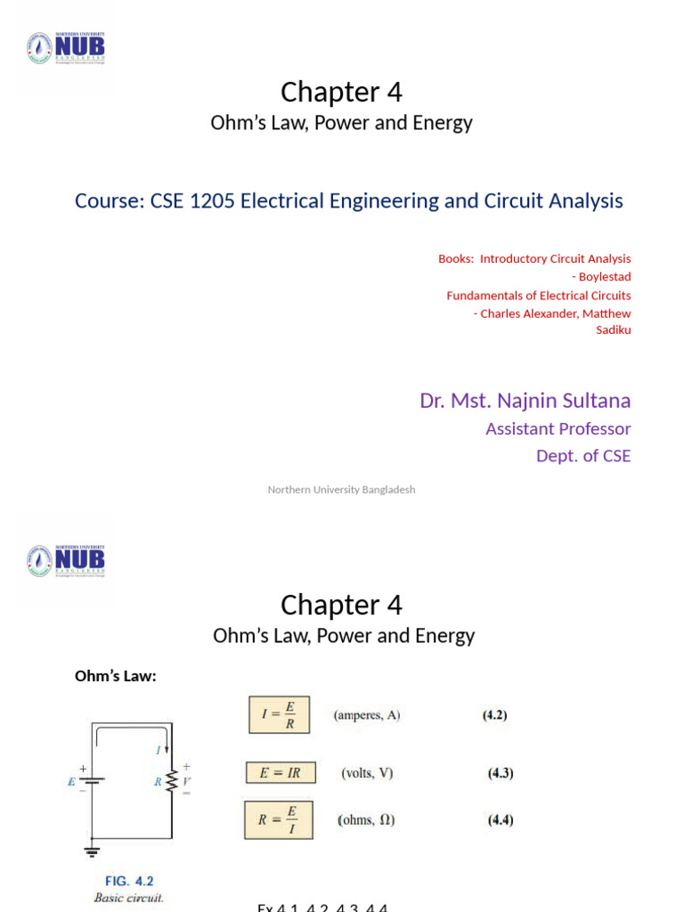 Ohm's Law, Power & Energy Overview | PDF | Fuse (Electrical ...