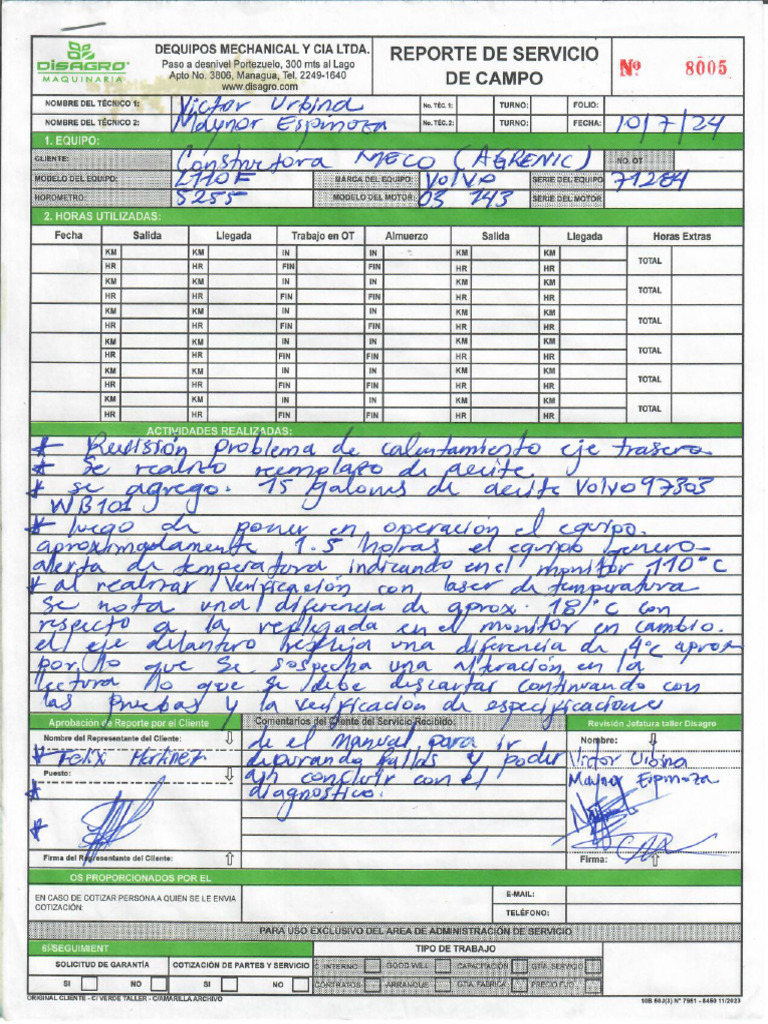 Hoja de Campo 8005 - Meco | PDF