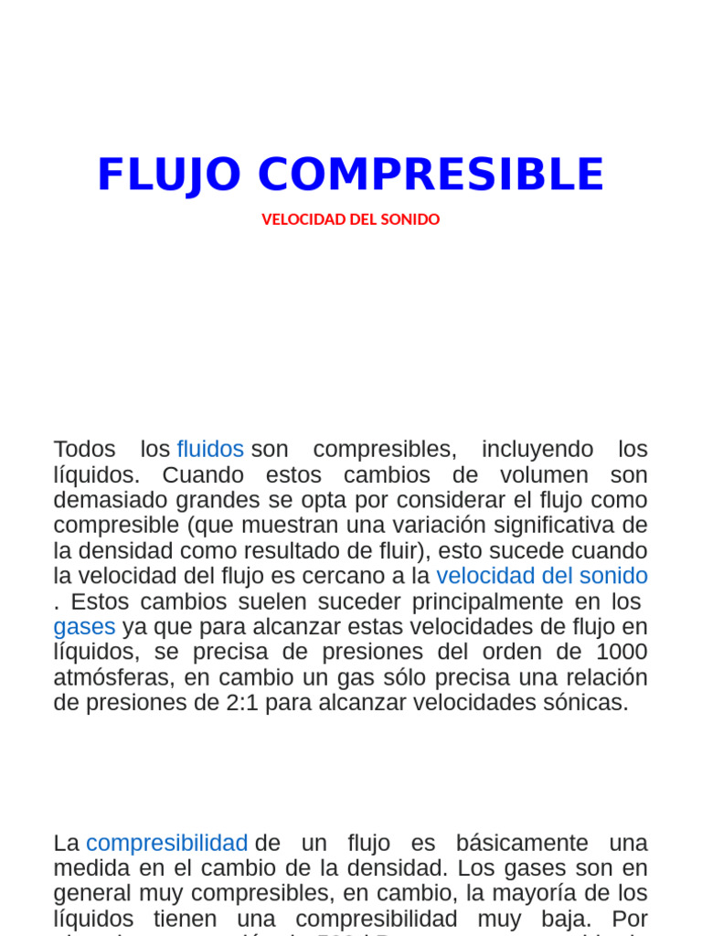 Clase #1 - Flujo Compresible | PDF