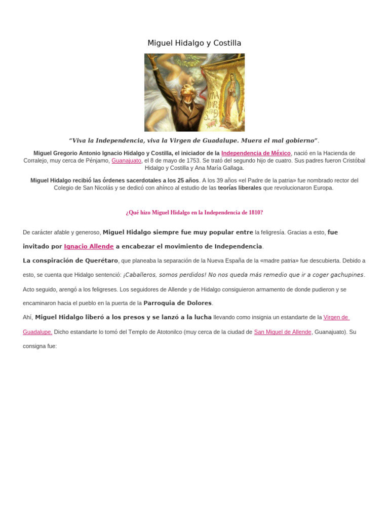 Miguel Hidalgo y Costilla | PDF