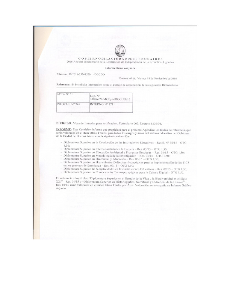 Resolucion - Capital para La Diplomatura Ambiental - CABA | PDF