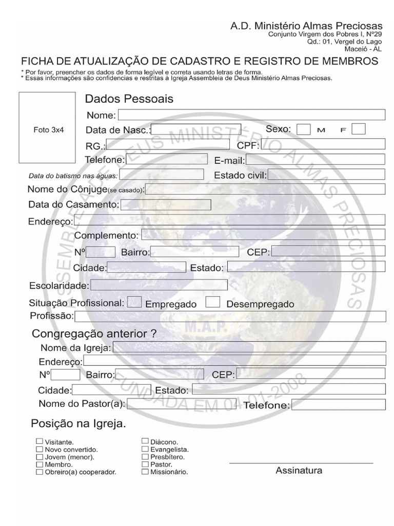 Ficha de Membro | PDF