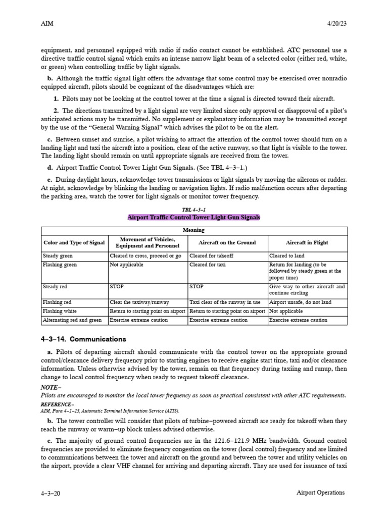 AIM Light Gun Signals | PDF