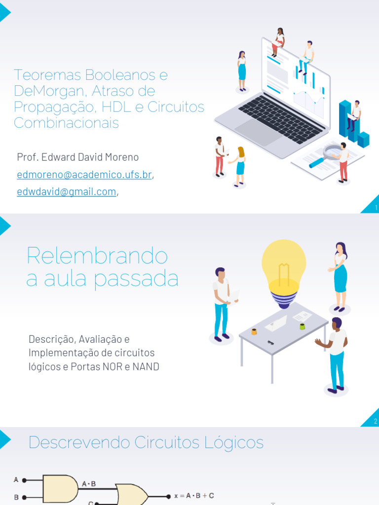 Aula 07 - Edward - Teoremas Booleanos e DeMorgan | PDF
