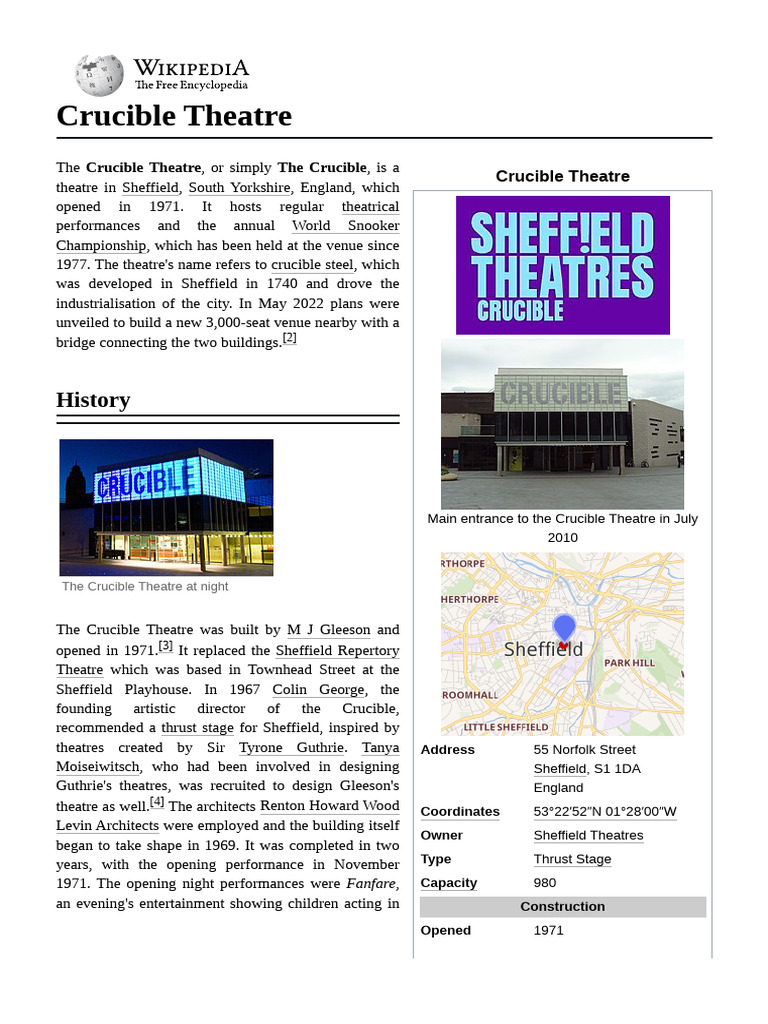 Crucible Theatre | PDF