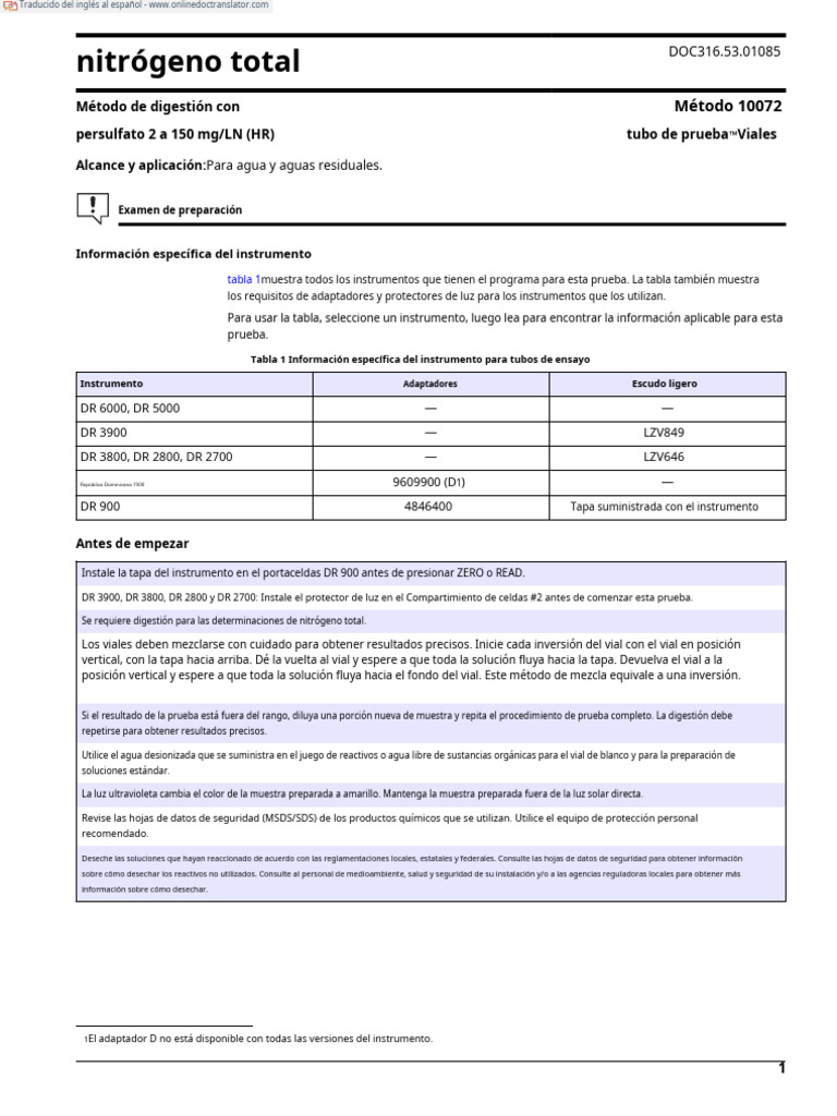 Nitrogeno total.en.es | PDF