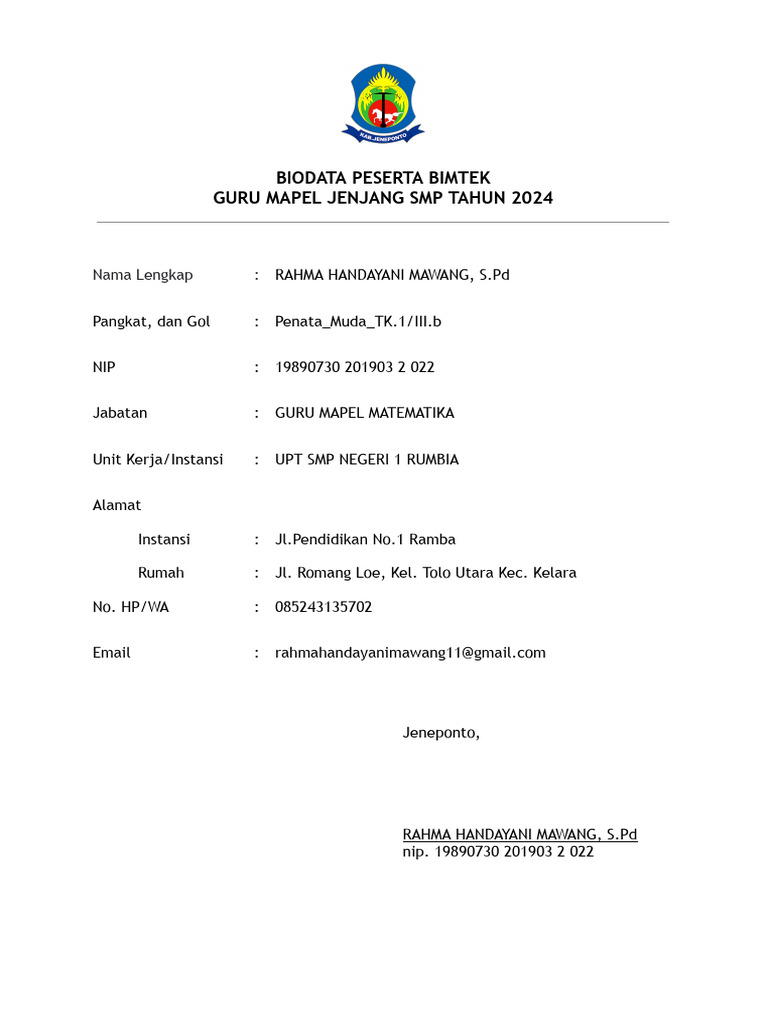 Bim - GrMapel - UPT SMP NEGERI 1 RUMBIA - RAHMA HANDAYANI MAWANG, S.PD | PDF