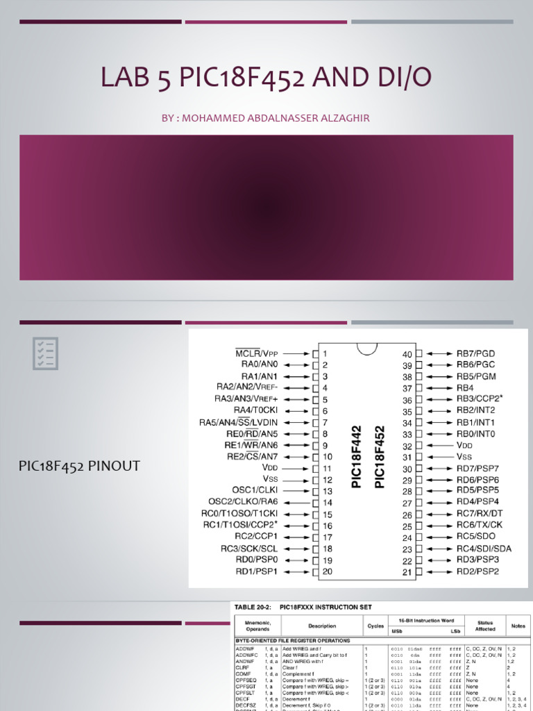 Lab 5 PIC18 | PDF | Input/Output | Microcontroller