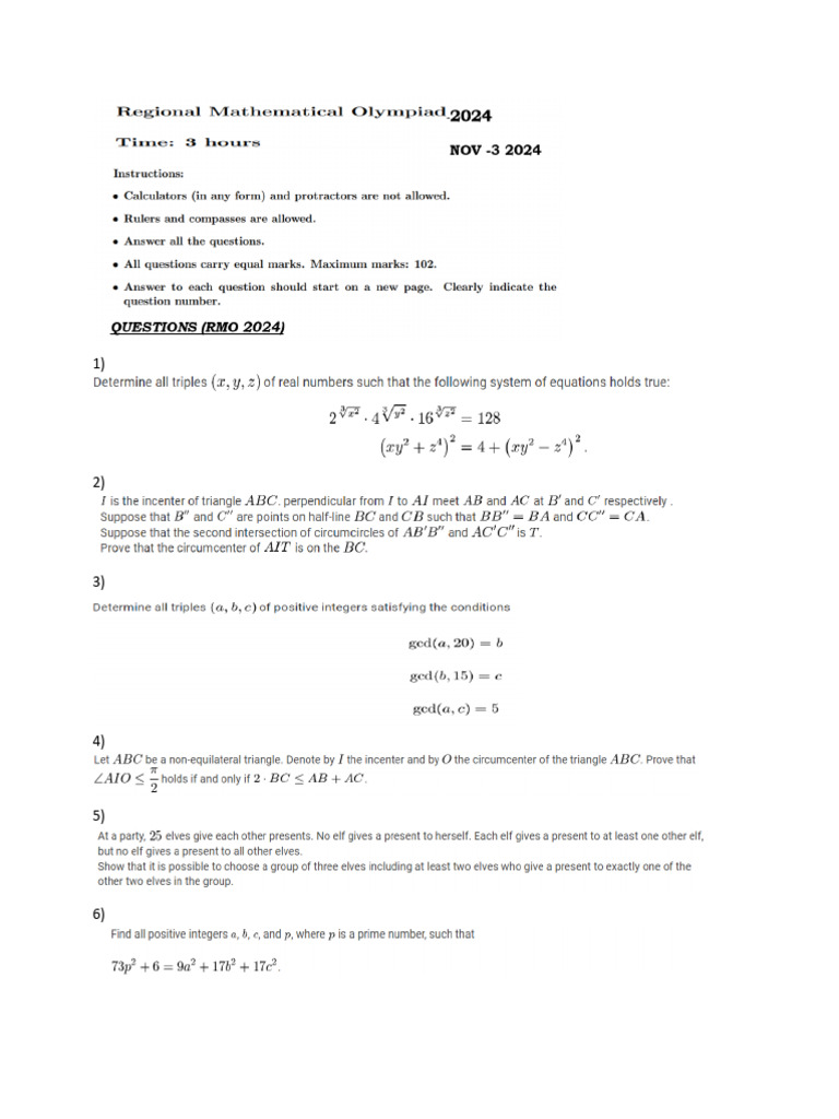 Rmo 2024 Mock1 | PDF