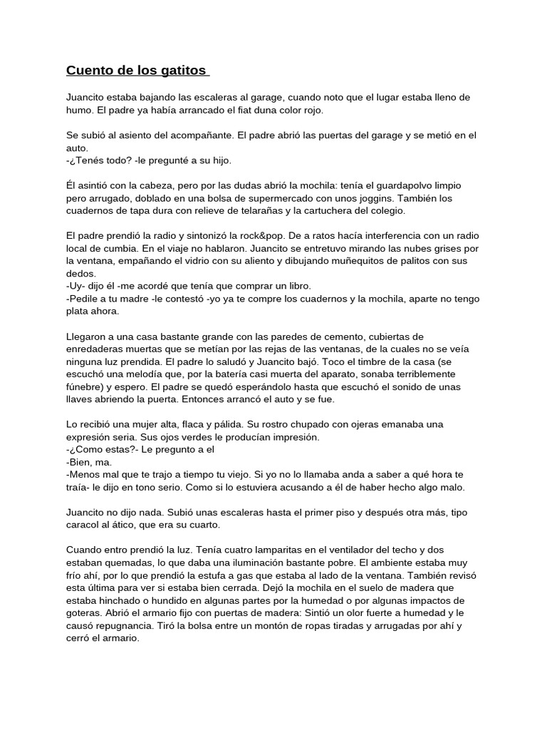 Cuento de Los Gatitos para Fanzine | PDF
