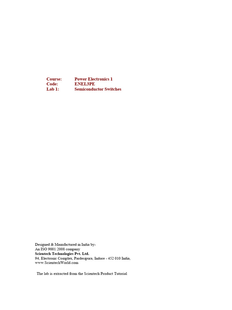 Scientech 2712 - 2024 - Lab - 1 | PDF