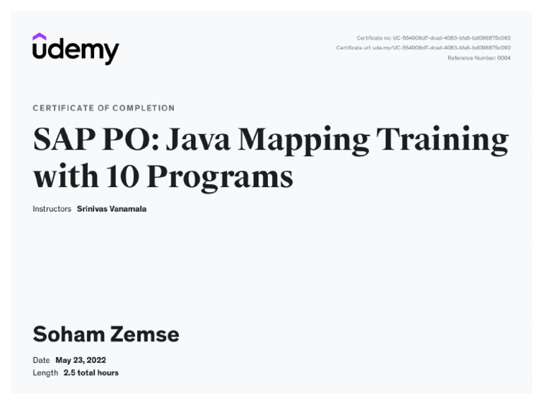 JavaMapping Certificate | PDF