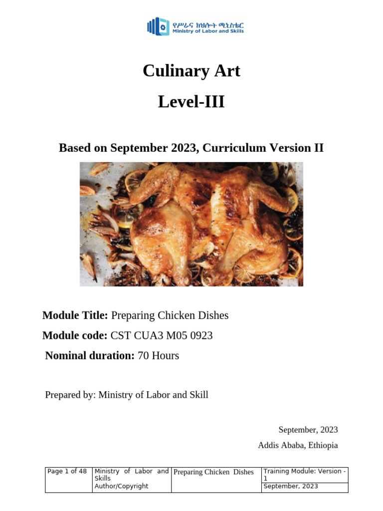 M05-Preparing Chicken Dish | PDF | Sauce | Cooking