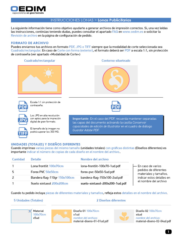 Oedim Instrucciones Lonas Publicitarias 18ed0 | PDF