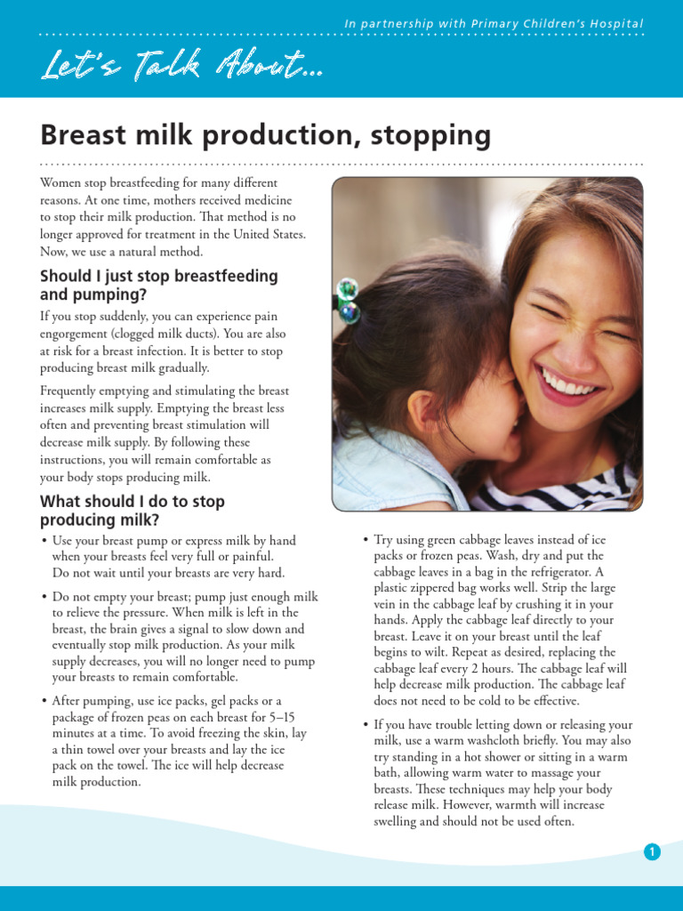 Breast Milk Production, Stopping (Let's Talk About... Pediatric ...