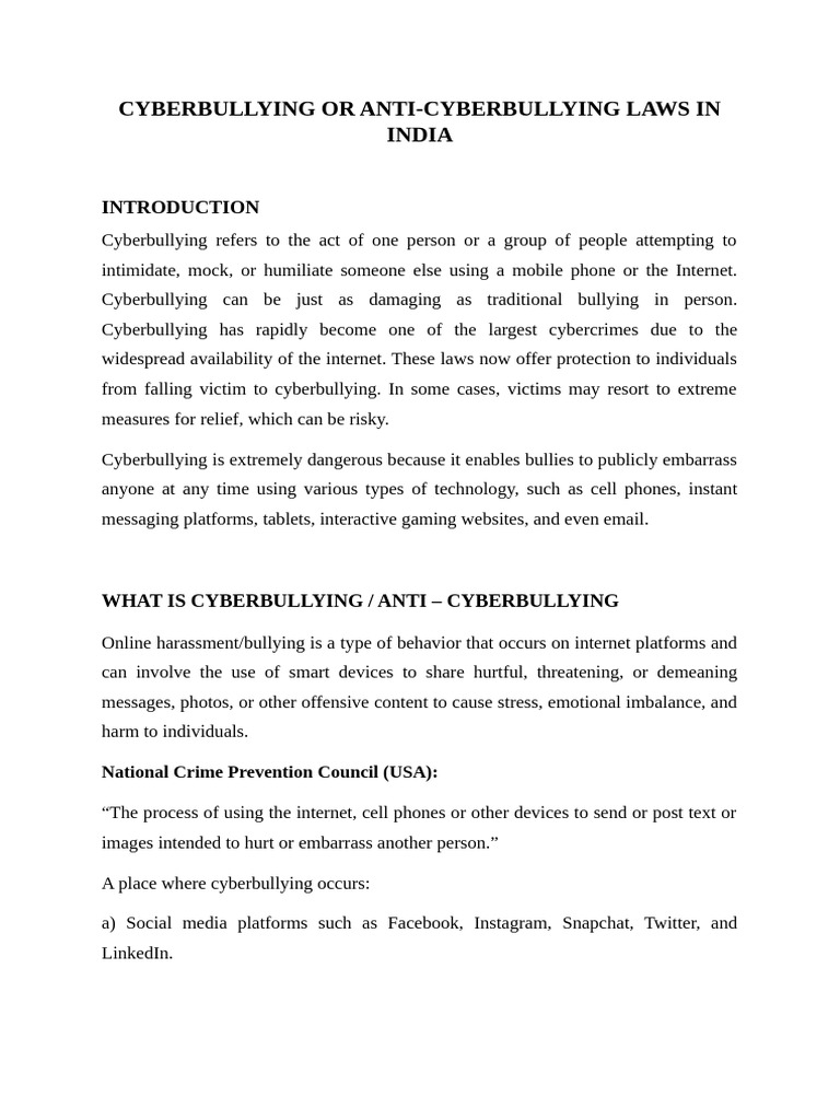 CYBERBULLYING | PDF
