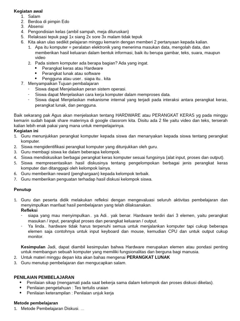 Alur Simulasi Mengajar | PDF