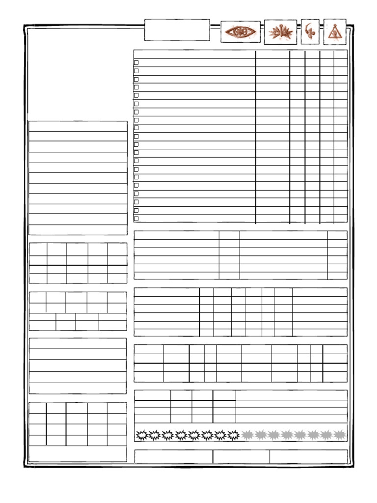 Tribe 8 - Expanded Character Sheet | PDF