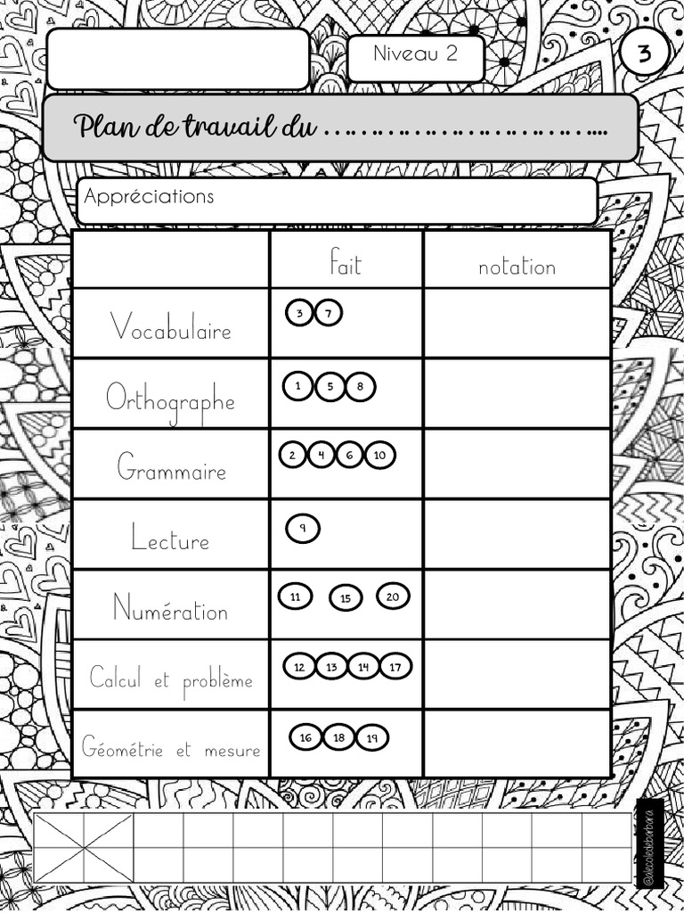 Plan de Travail 3 - CE2 | PDF