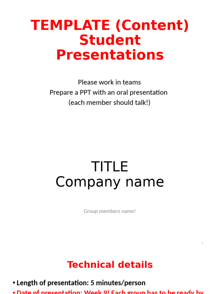 TEMPLATE Student Presentations | PDF | Recruitment | Self-Improvement