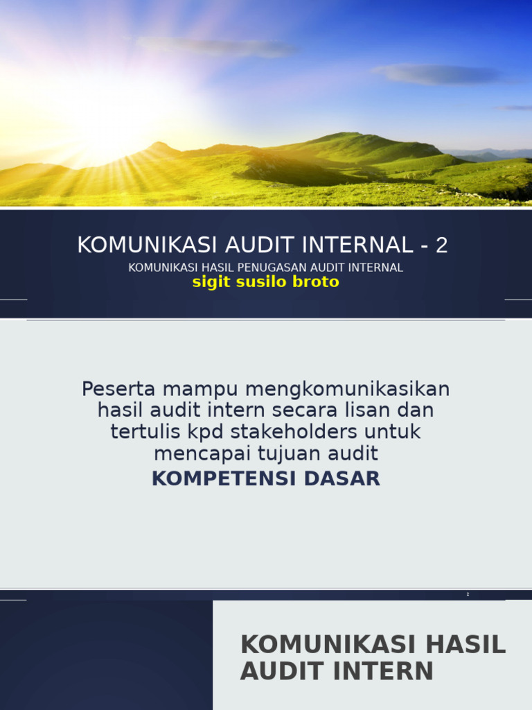 Komunikasi Audit Internal 22 | PDF