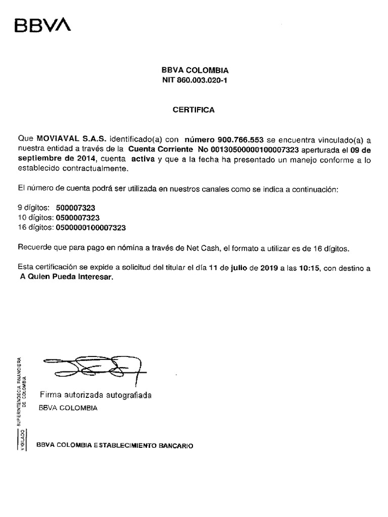 certificado bbva | PDF