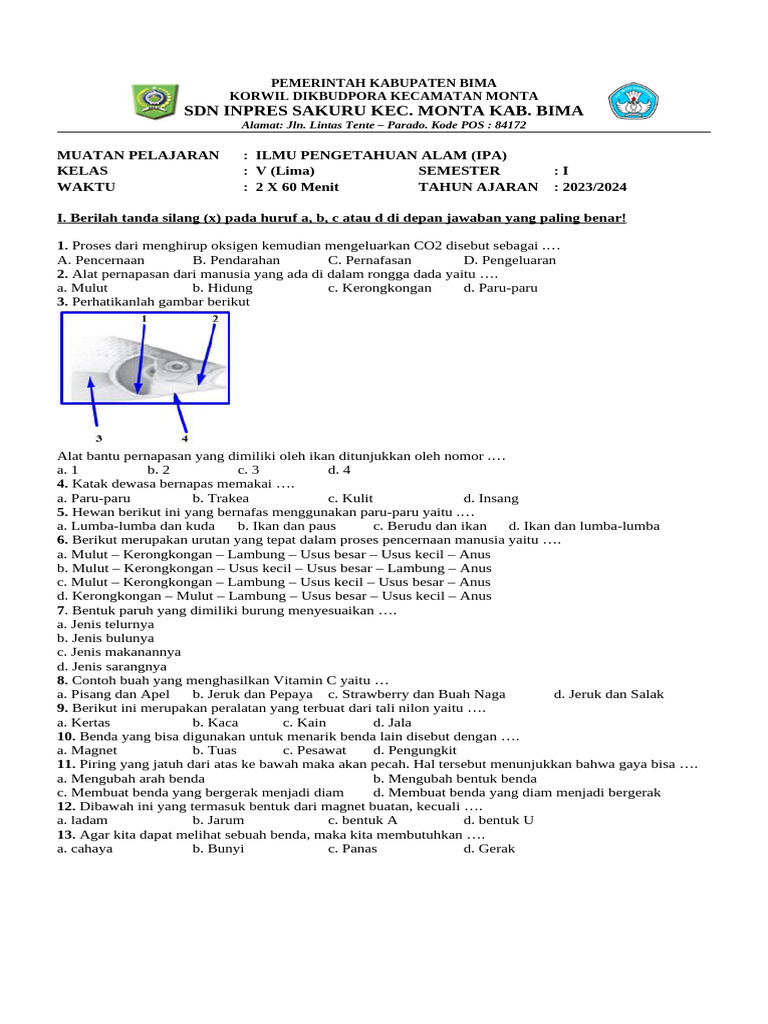Soal Ipa Kelas 5 Semester 1 | PDF