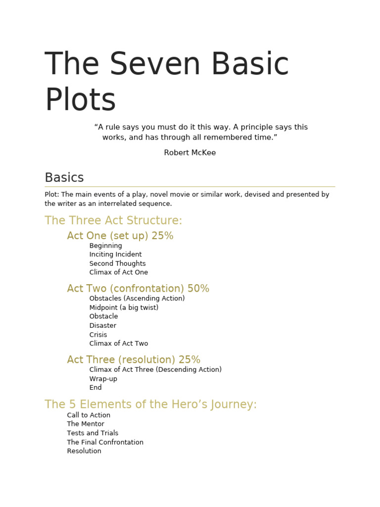 The Seven Basic Plots | PDF