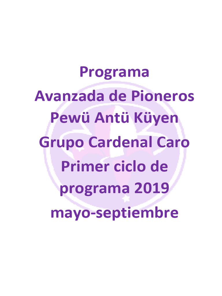 Ciclo de Programa Pewu Antu Kuyen | PDF