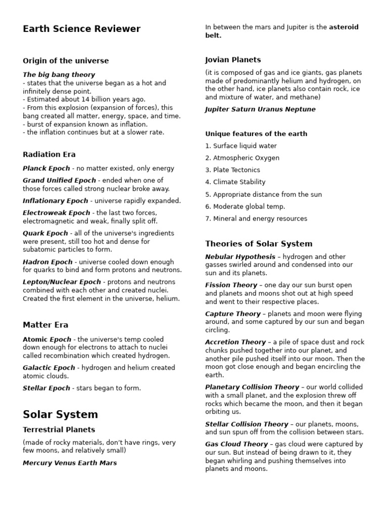 Earth Science Reviewer | PDF