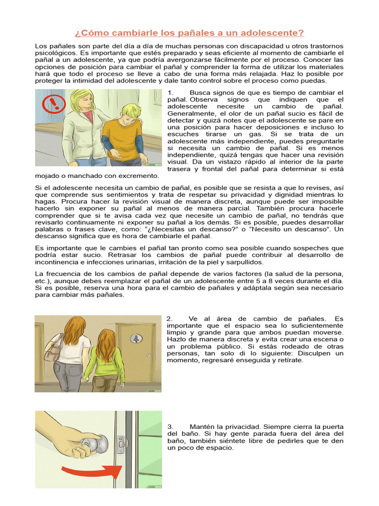 Cómo Cambiarle Los Pañales A Un Adolescente | PDF