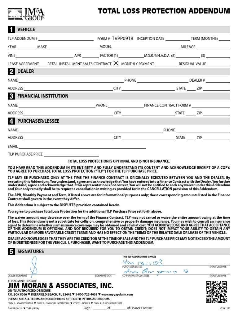 Jm&a Gap Total Loss Protection - TVPP - Gap Plus Personal U | PDF