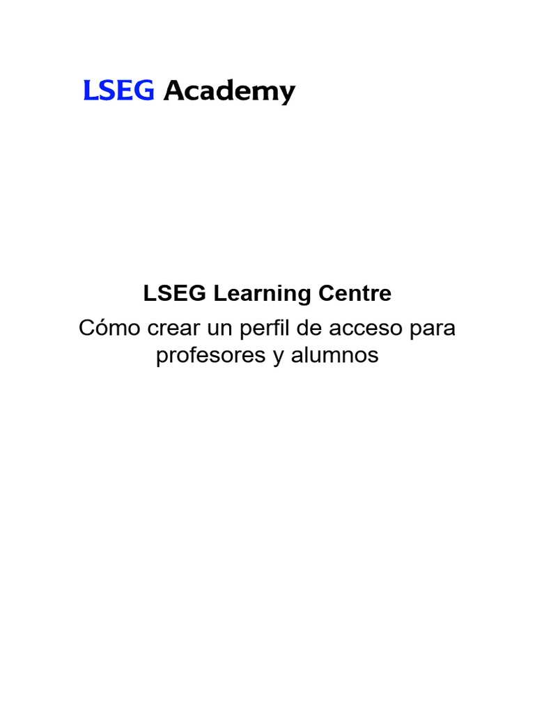 Manual LSEG Learning Centre | PDF | Career & Growth | Computers