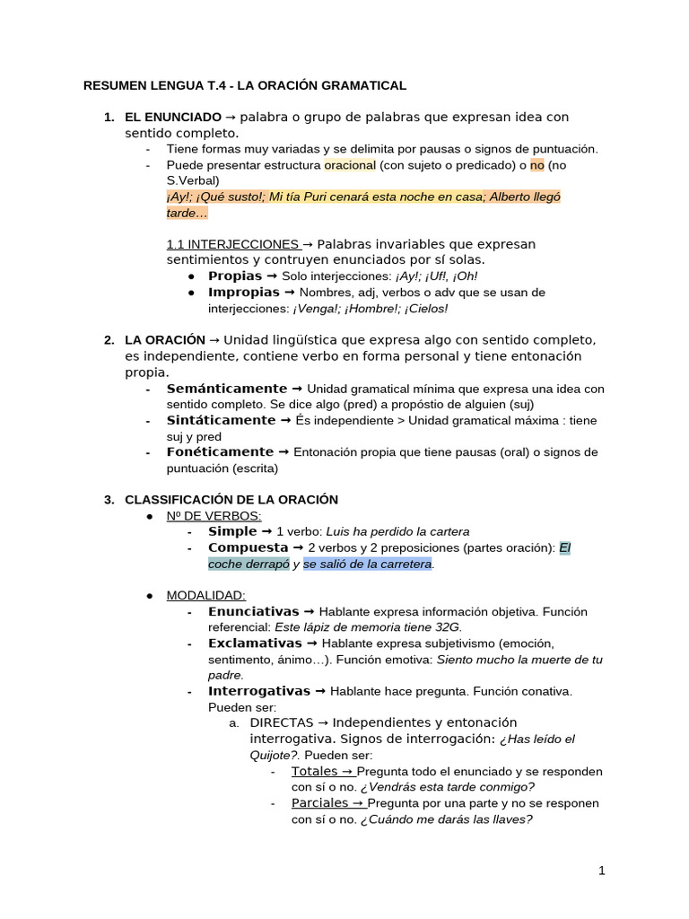 Resumen Lengua T.4 | PDF
