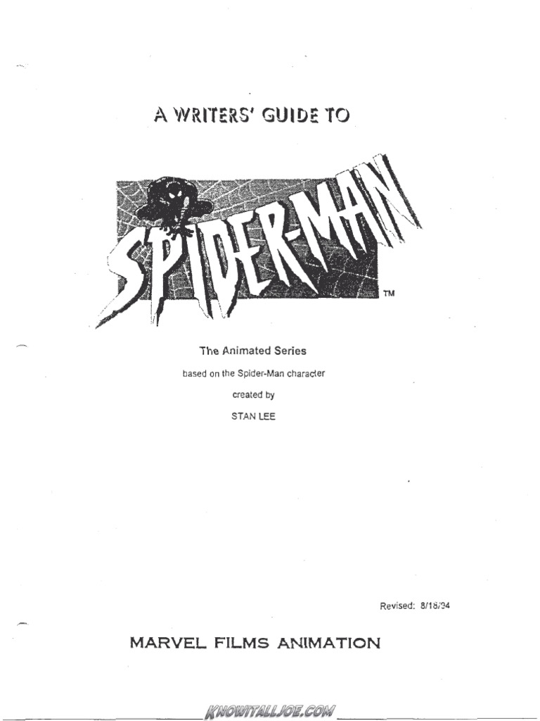Spiderman Animated Series Writers Guide | PDF
