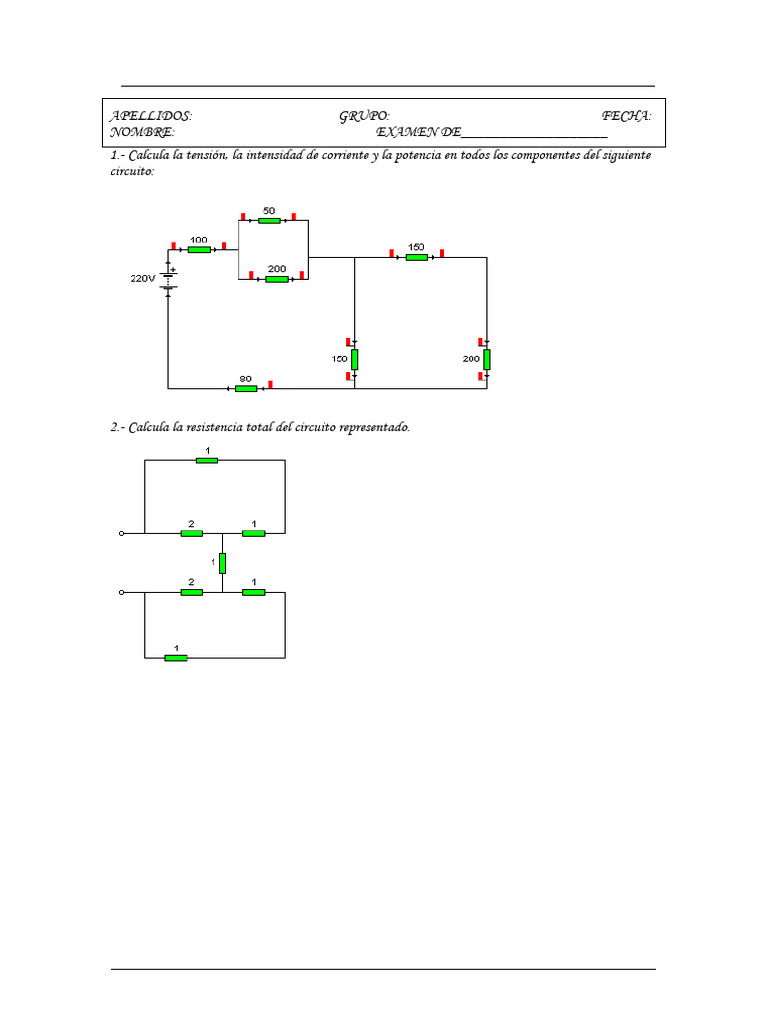 EJERCICIOS DE ELECTRICIDAD (1) | PDF