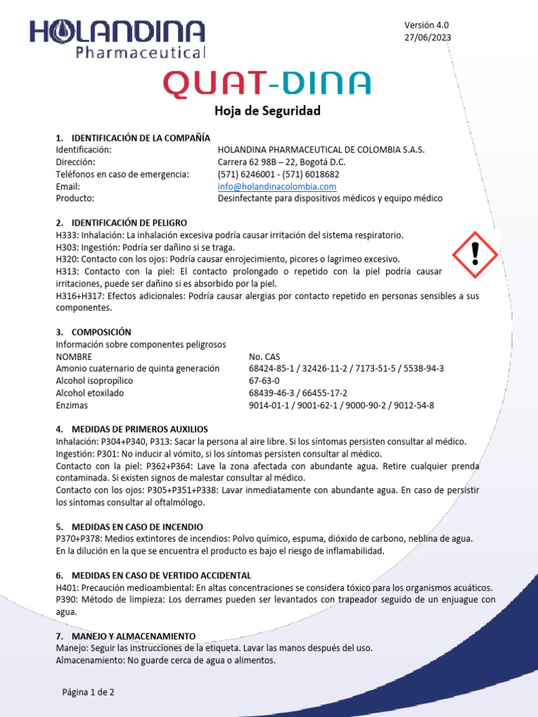 27 Msds-Quat-Dina | PDF