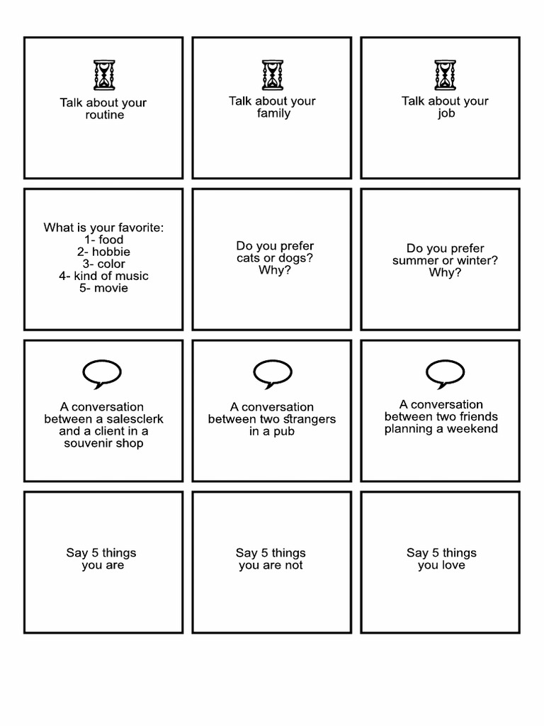 English conversation cards | PDF