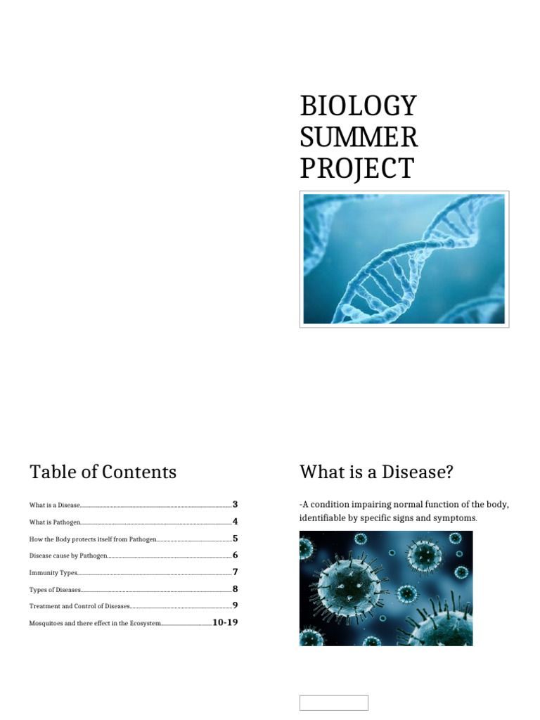 BIOLOGY SUMMER PROJECT | PDF