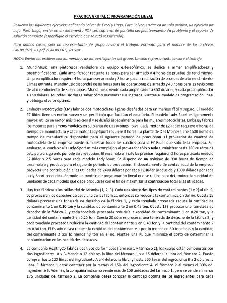 Práctica Grupal 1 | PDF