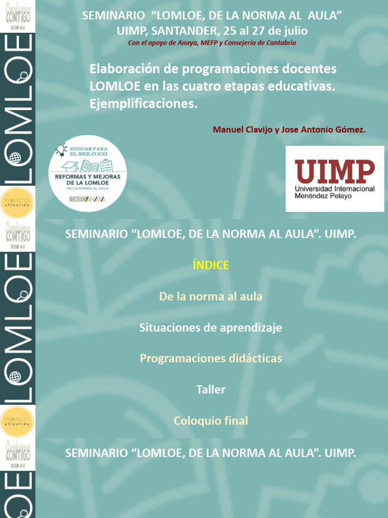6.-Uimp Lomloe Programaciones | PDF
