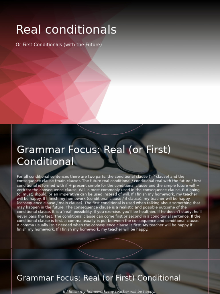 Real (Or First) Conditionals - CWG | PDF