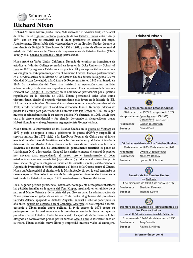 Richard Nixon | PDF