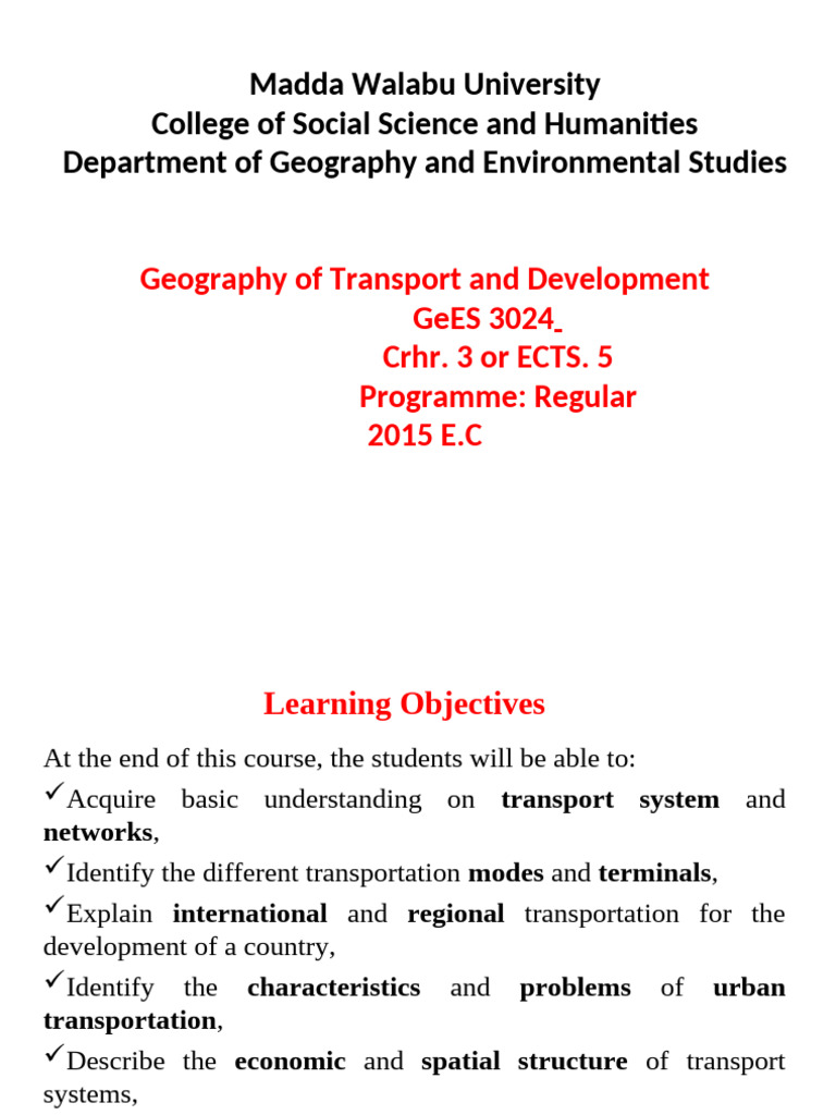 Transport Geog - 1 | PDF | Geographic Information System | Transport