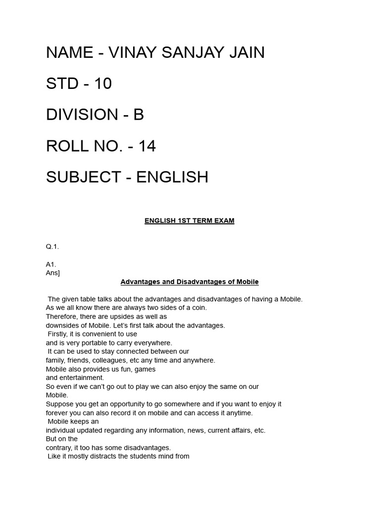 Vinay's English | PDF