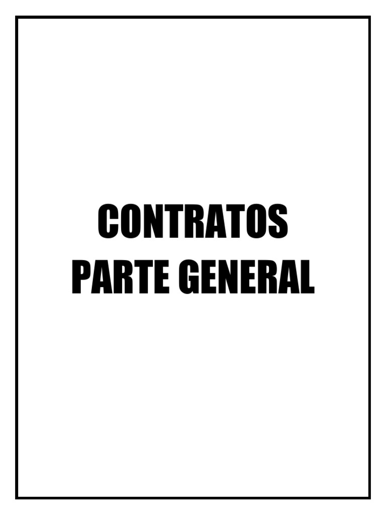 Contratos Parte General | PDF