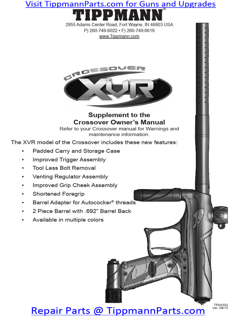 Tippmann Crossover XVR Manual TPL | PDF
