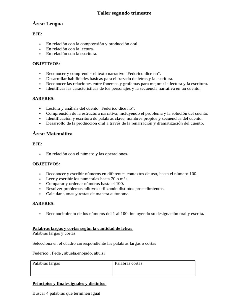 Palabras Largas y Cortas Según La Cantidad de Letras | PDF