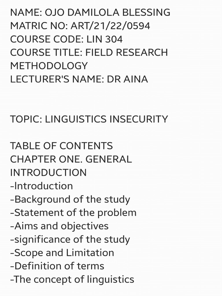 Ojo Damilola Blessing | PDF